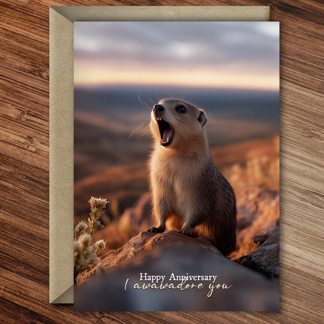 Awawa! - Hyrax Birthday / Anniversary Wrap-around Card - Etsy