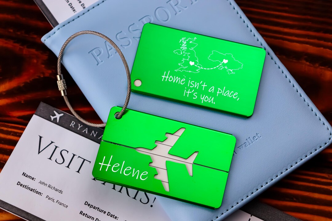 Personalised Two Homes Luggage Tag - Custom Engraved Travel Accessory ...