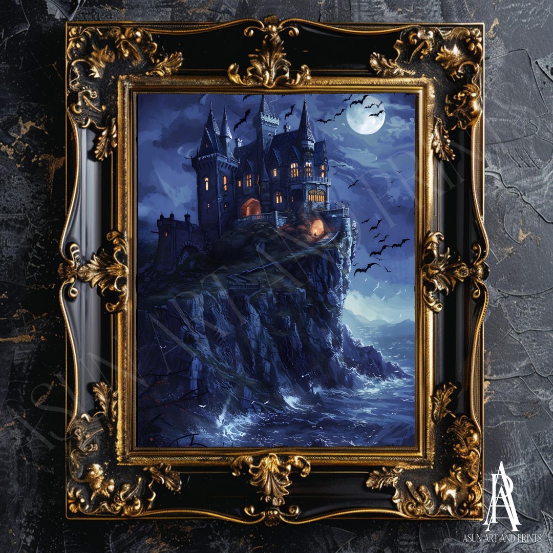 MOODY Castle PAINTING | Castle Art Print, Gothic Art, Vintage European ...