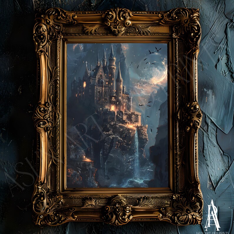 MOODY Castle PAINTING | Castle Art Print, Gothic Art, Vintage European ...
