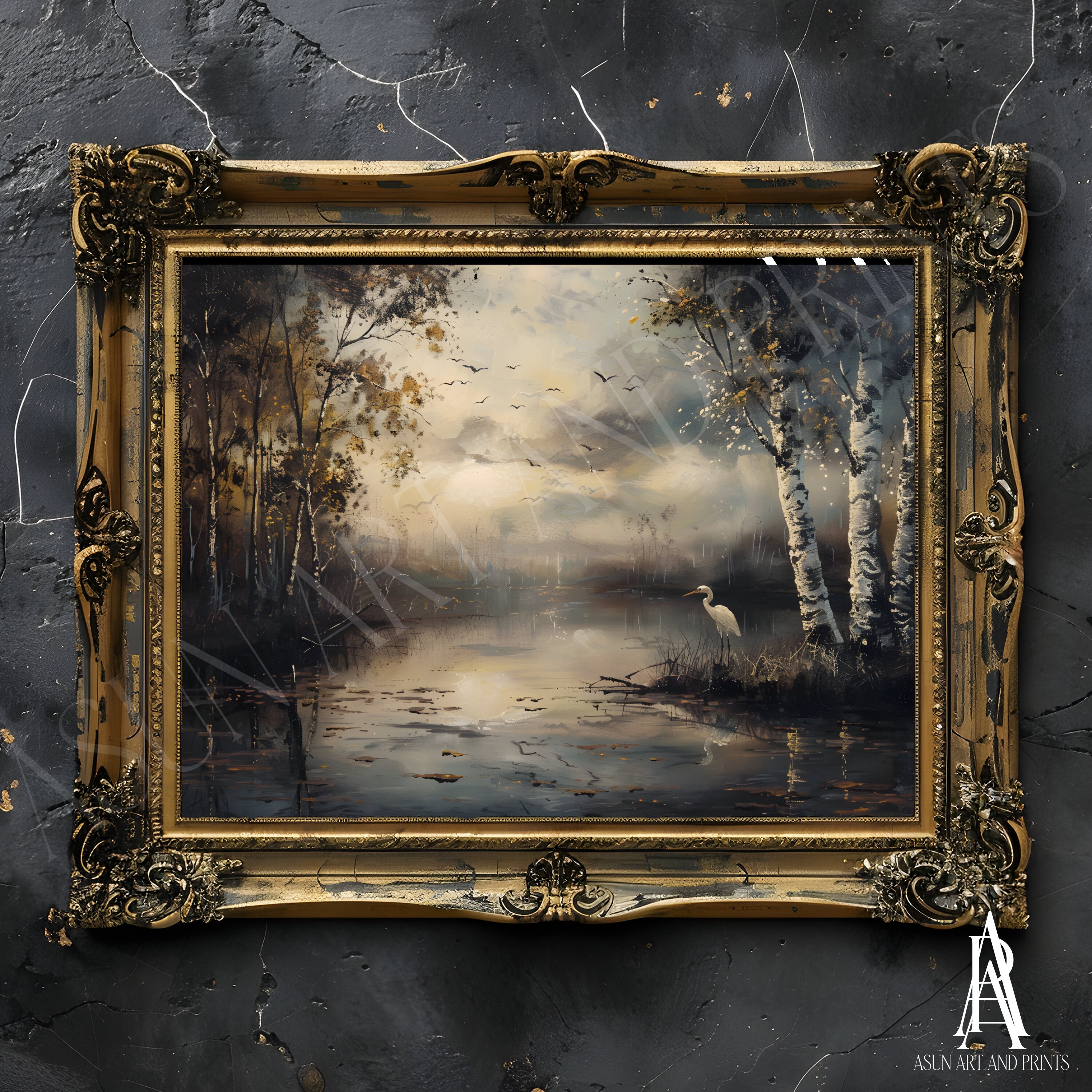 MOODY LAKE | Moody Landscape, Moody Art, Moody Painting, Landscape Art ...