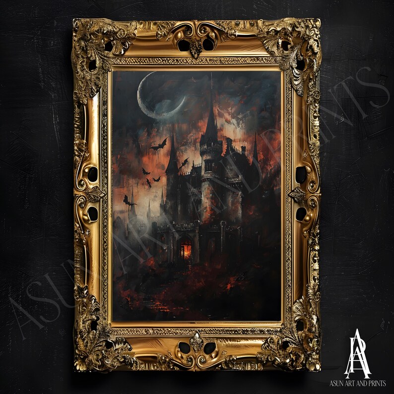 MOODY Castle PAINTING | Castle Art Print, Gothic Art, Vintage European ...