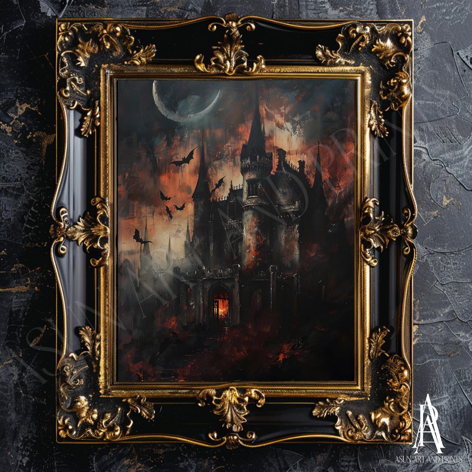 MOODY Castle PAINTING Castle Art Print, Gothic Art, Vintage European ...