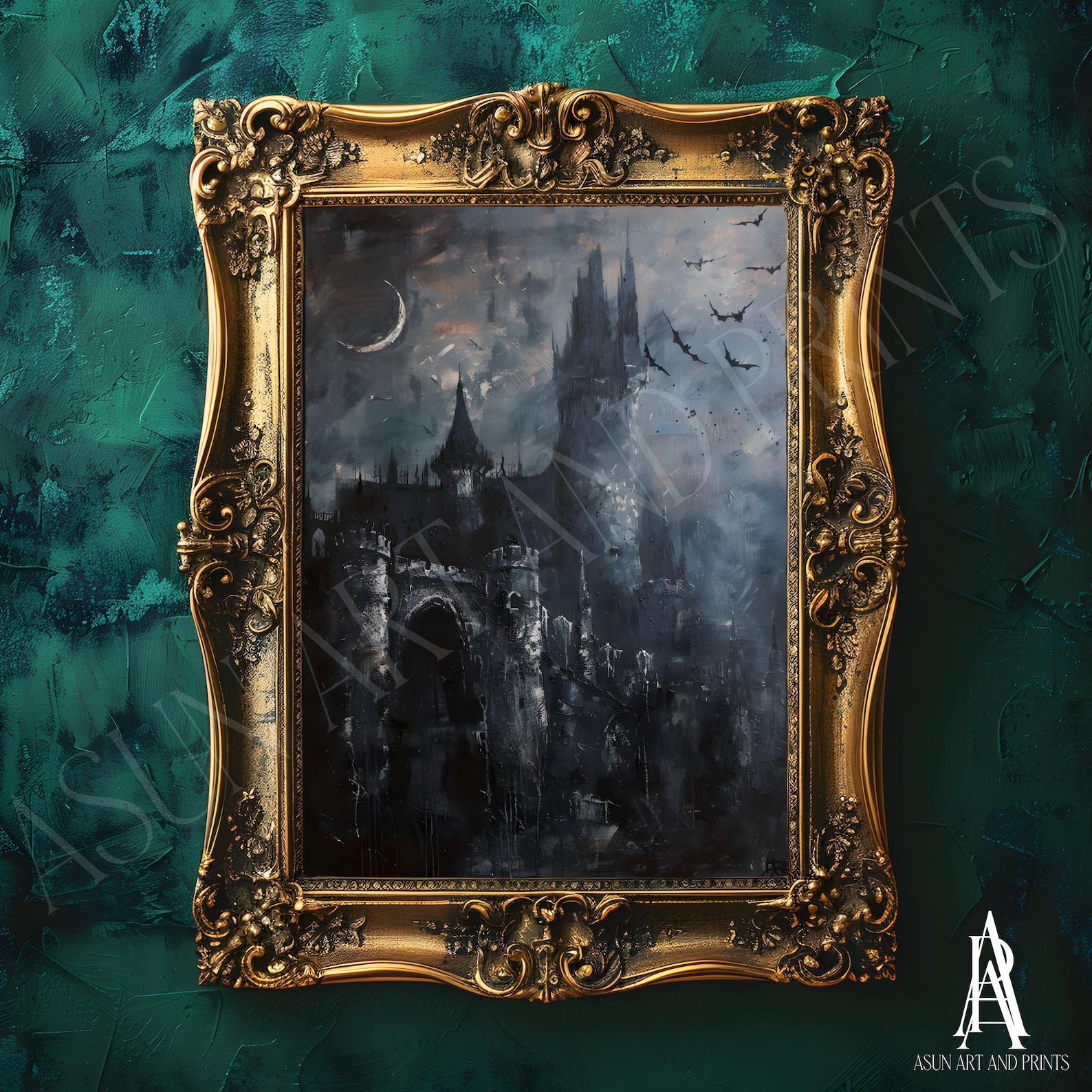 MOODY Castle PAINTING Castle Art Print, Gothic Art, Vintage European ...