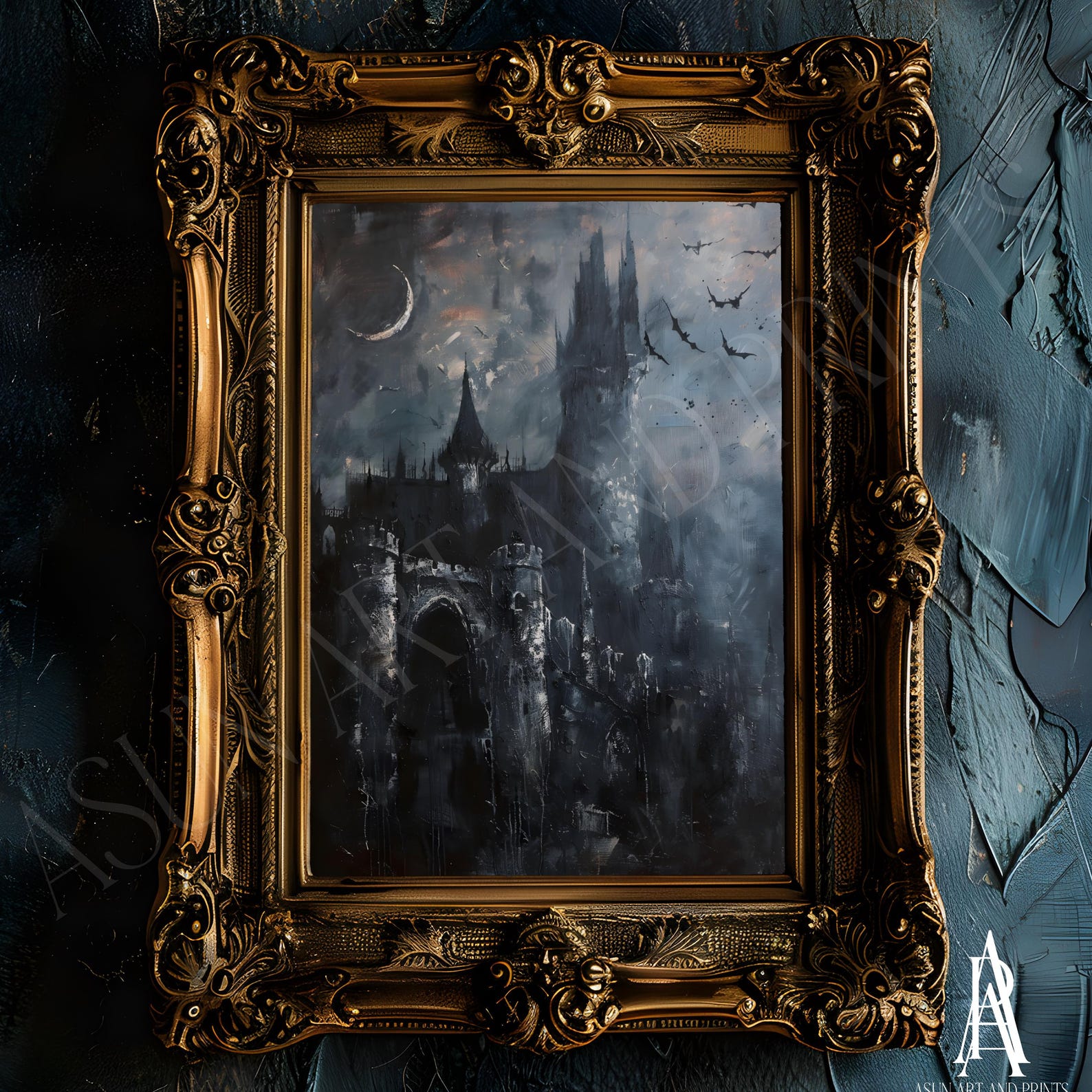 MOODY Castle PAINTING Castle Art Print, Gothic Art, Vintage European ...