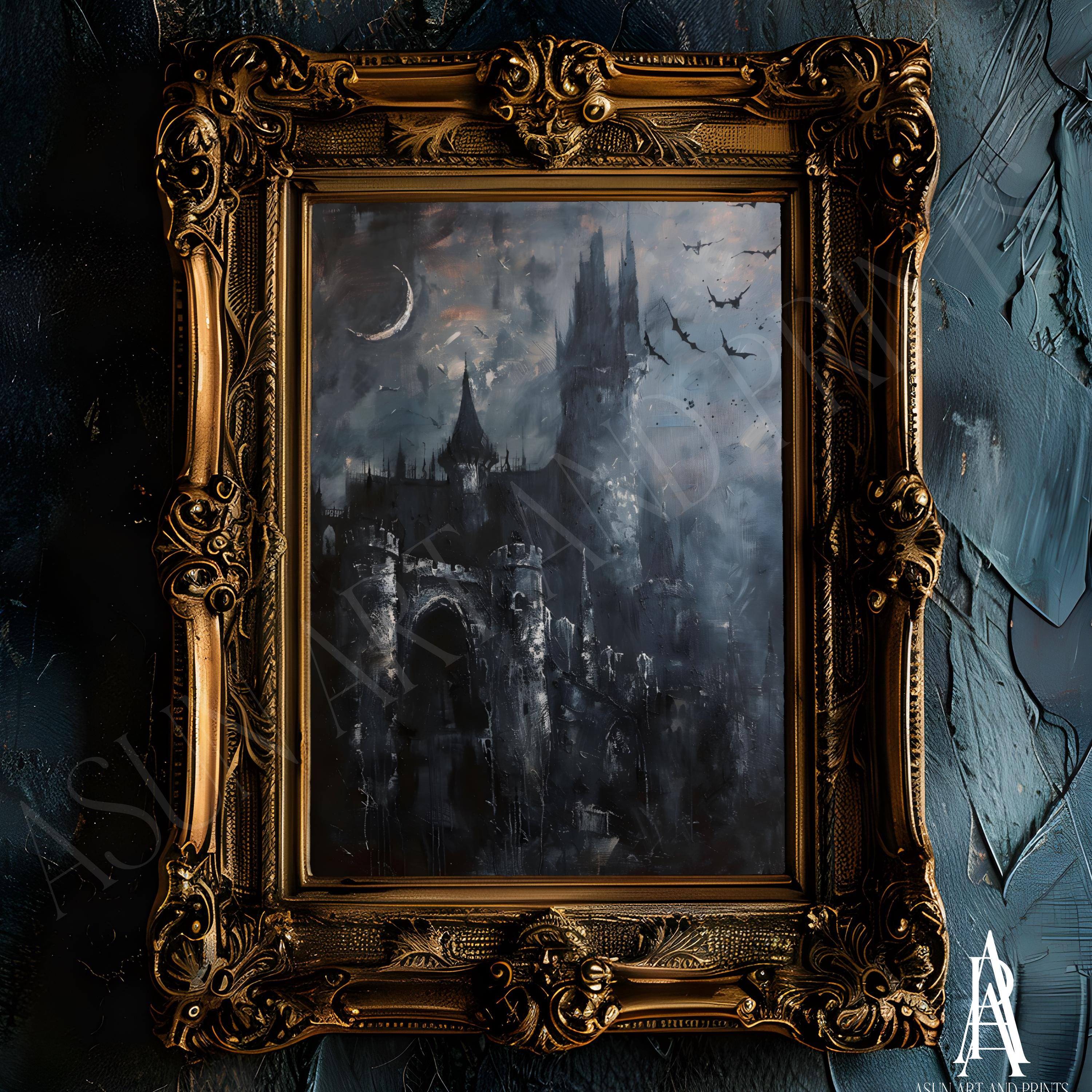 MOODY Castle PAINTING Castle Art Print, Gothic Art, Vintage European ...