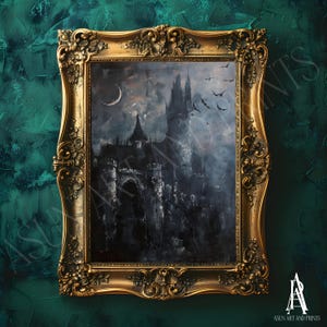 PRINTED & SHIPPED Moody Castle | Vintage European Art, Dark Moody ...
