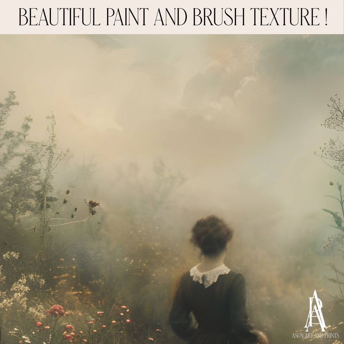 MOODY LADY in the Garden| Vintage European Art, Dark Moody Prints ...