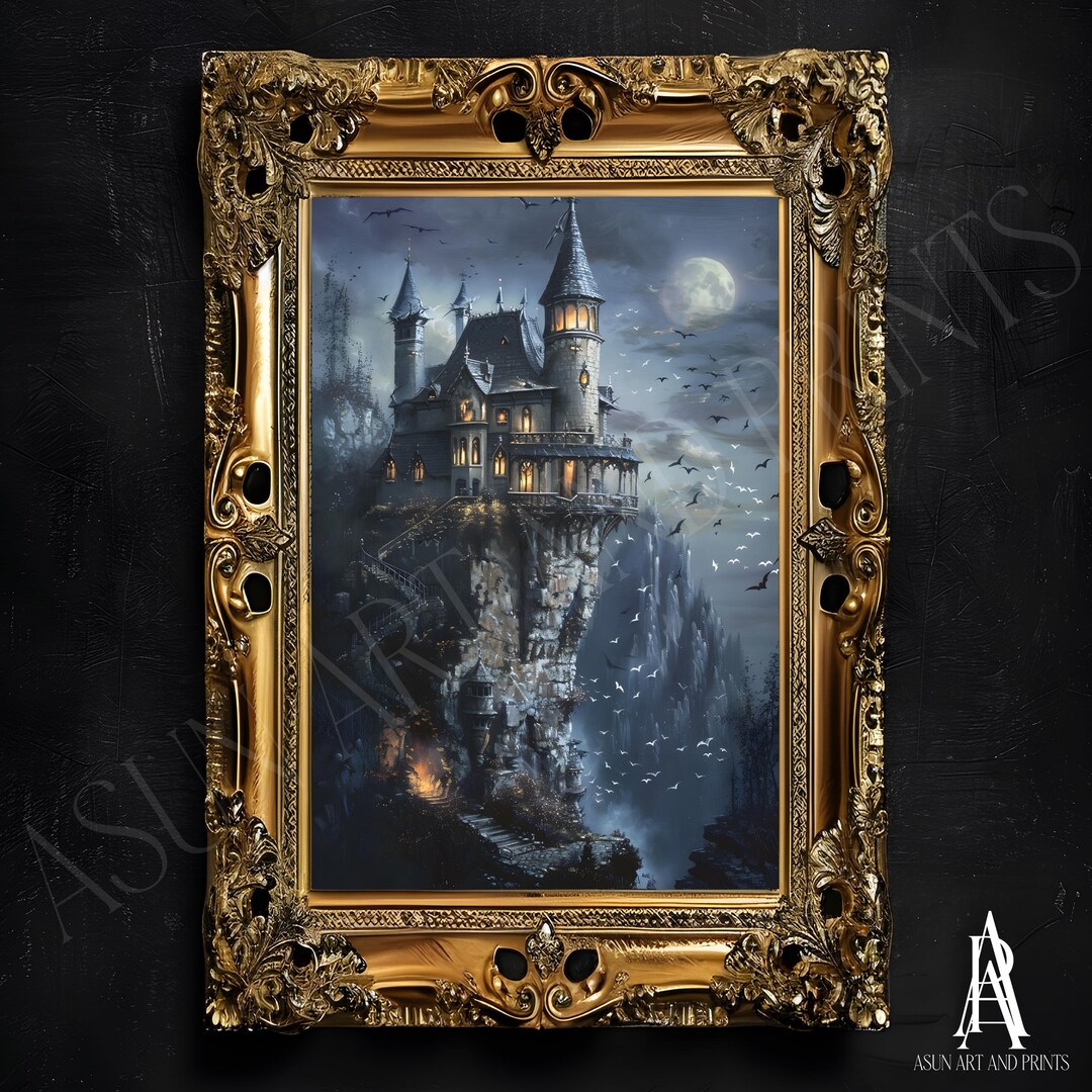 MOODY Castle PAINTING | Castle Art Print, Gothic Art, Vintage European ...