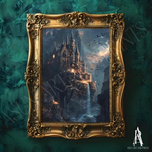 MOODY Castle PAINTING | Castle Art Print, Gothic Art, Vintage European ...