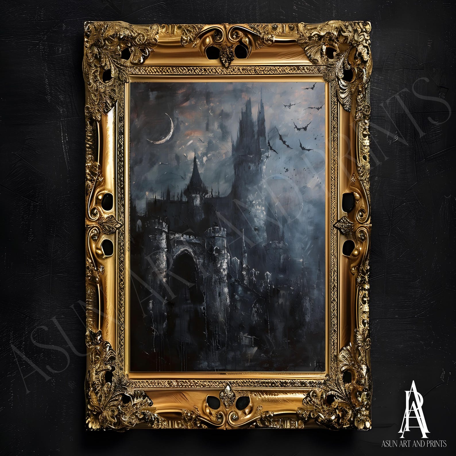 MOODY Castle PAINTING Castle Art Print, Gothic Art, Vintage European ...