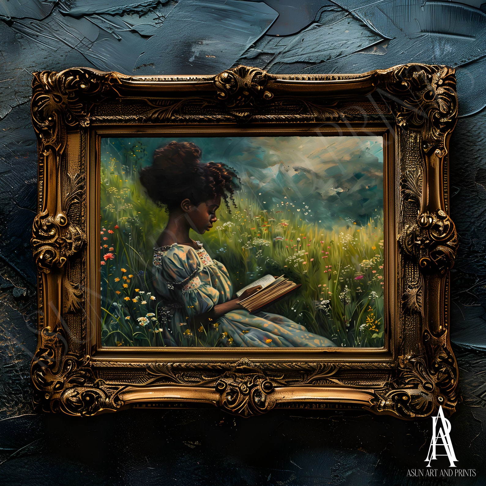 MOODY Lady Reading a Book | Vintage European Art, Dark Moody Prints ...