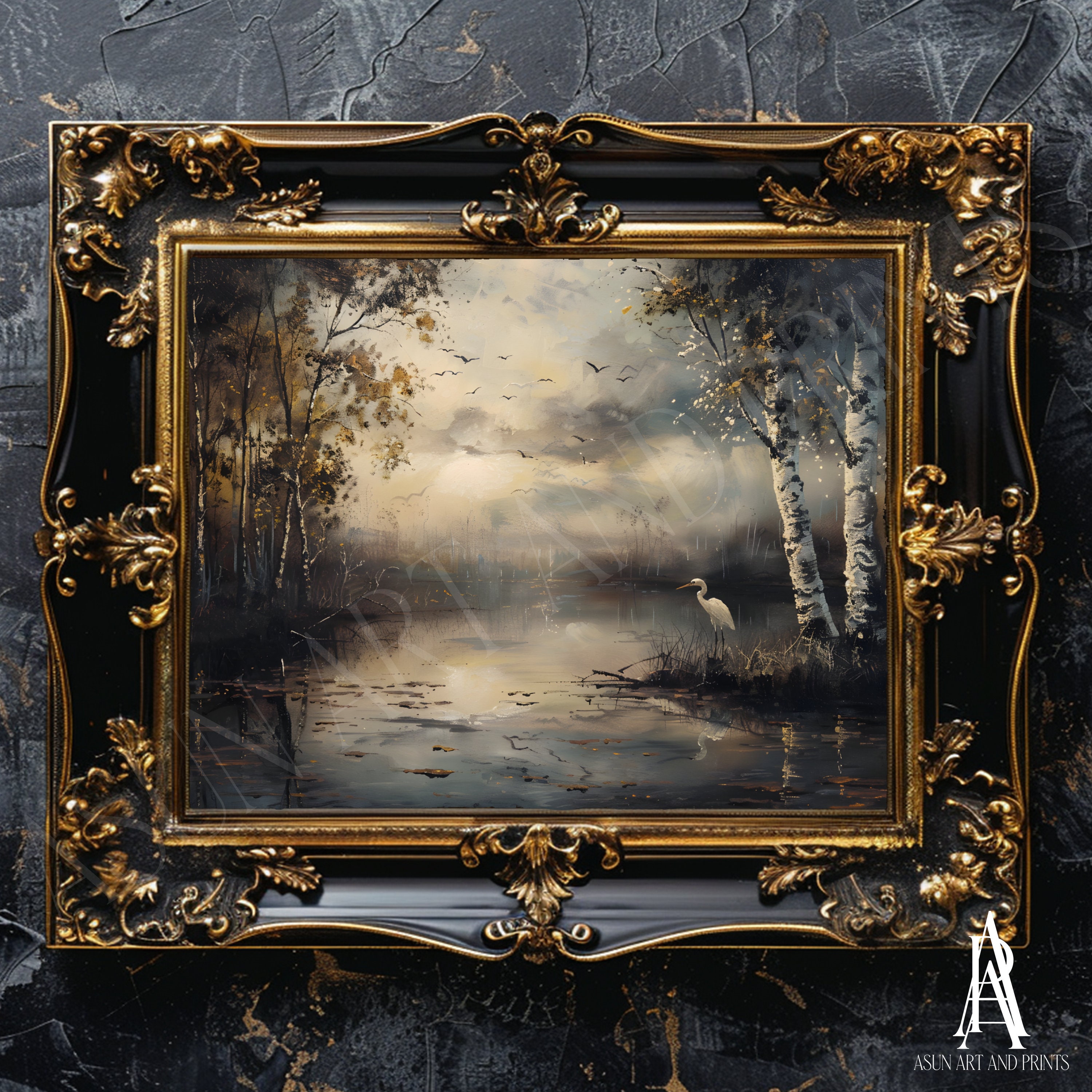 MOODY LAKE | Moody Landscape, Moody Art, Moody Painting, Landscape Art ...