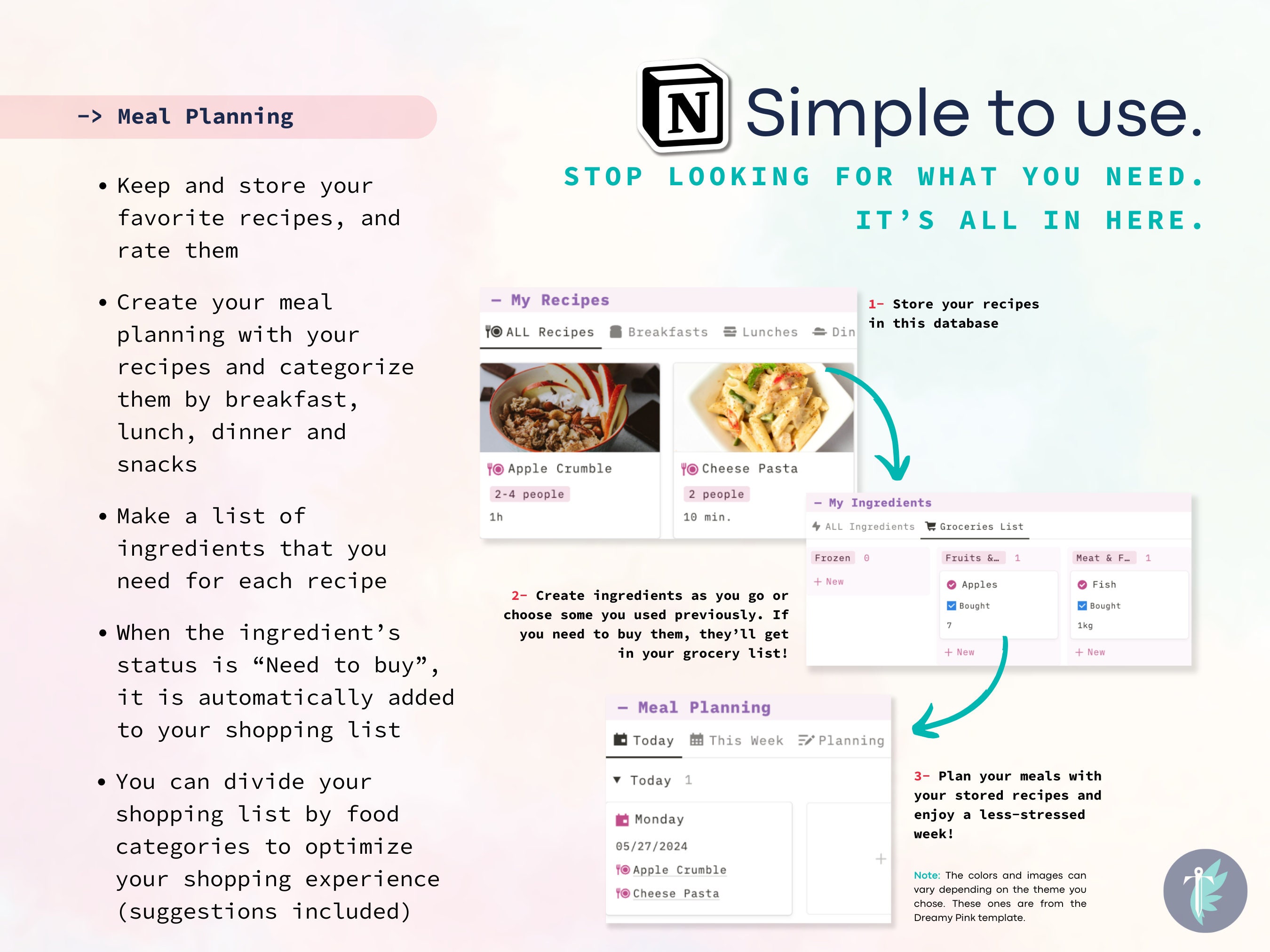 Notion Template Digital Meal Planner Manage Your Ingredients and ...