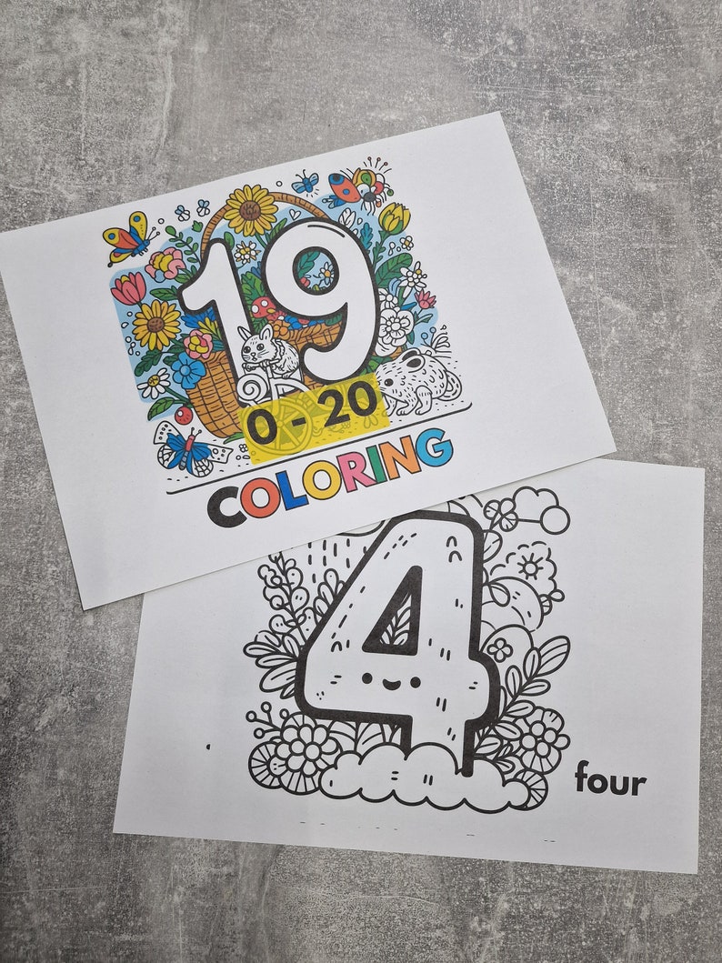 20 Number Cards, Numbers 0-20 Printable Flashcards, Preschool Counting ...
