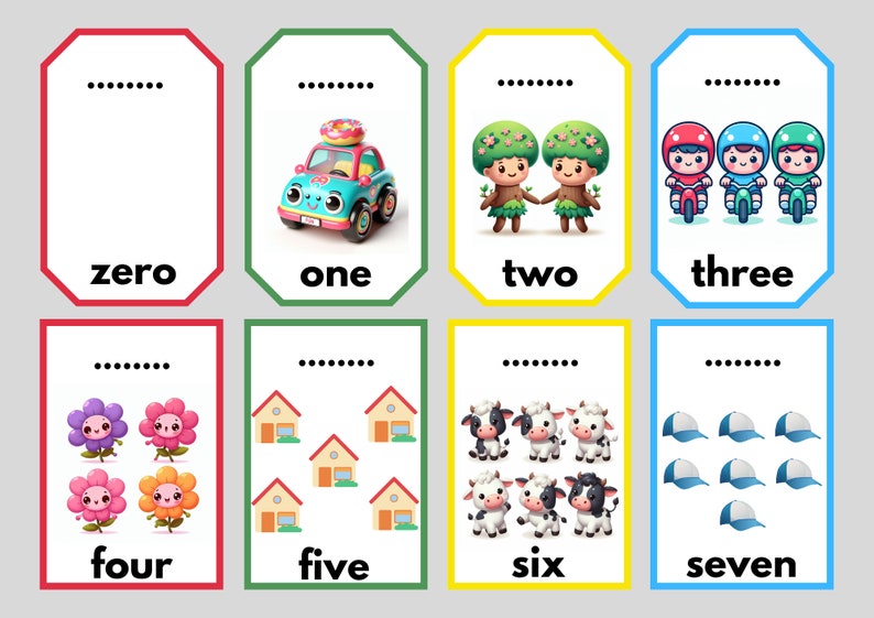 20 Number Cards, Numbers 0-20 Printable Flashcards, Preschool Counting ...