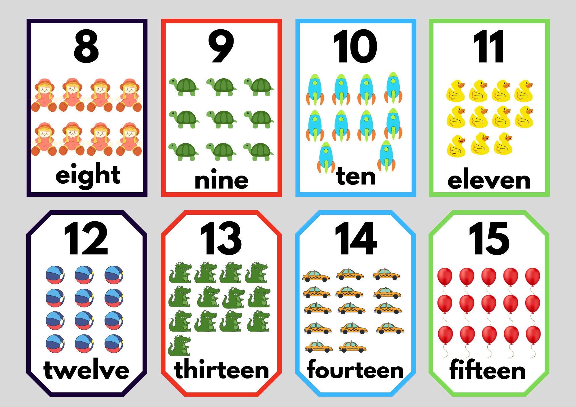 20 Number Cards, Numbers 0-20 Printable Flashcards, Preschool Counting ...