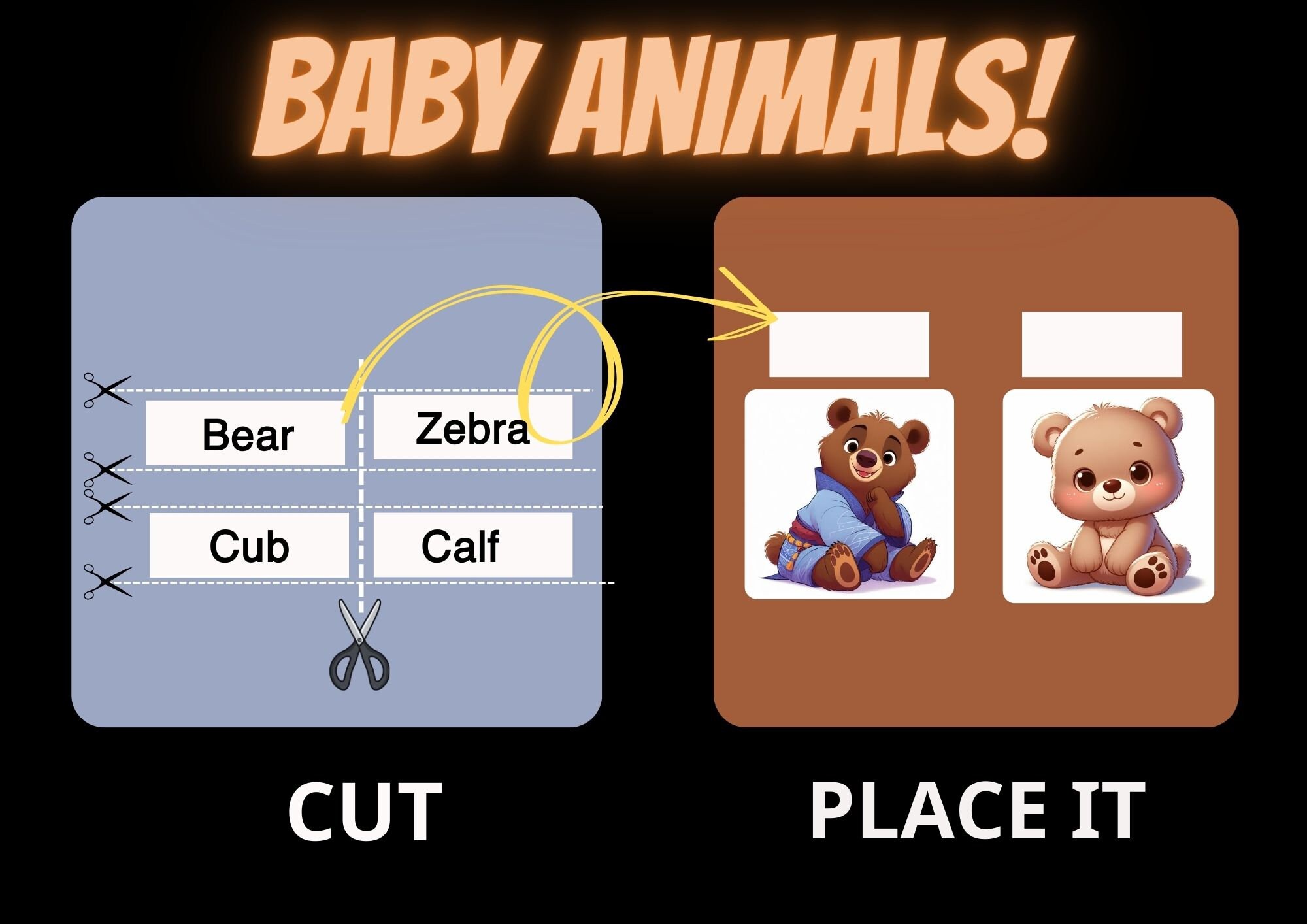 26 Baby Animals PDF Printable Flashcards for Kids (montessori Cards ...