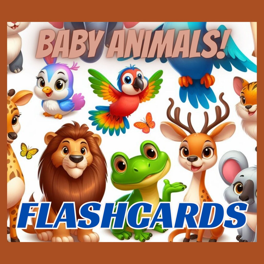 26 Baby Animals PDF Printable Flashcards for Kids (montessori Cards ...