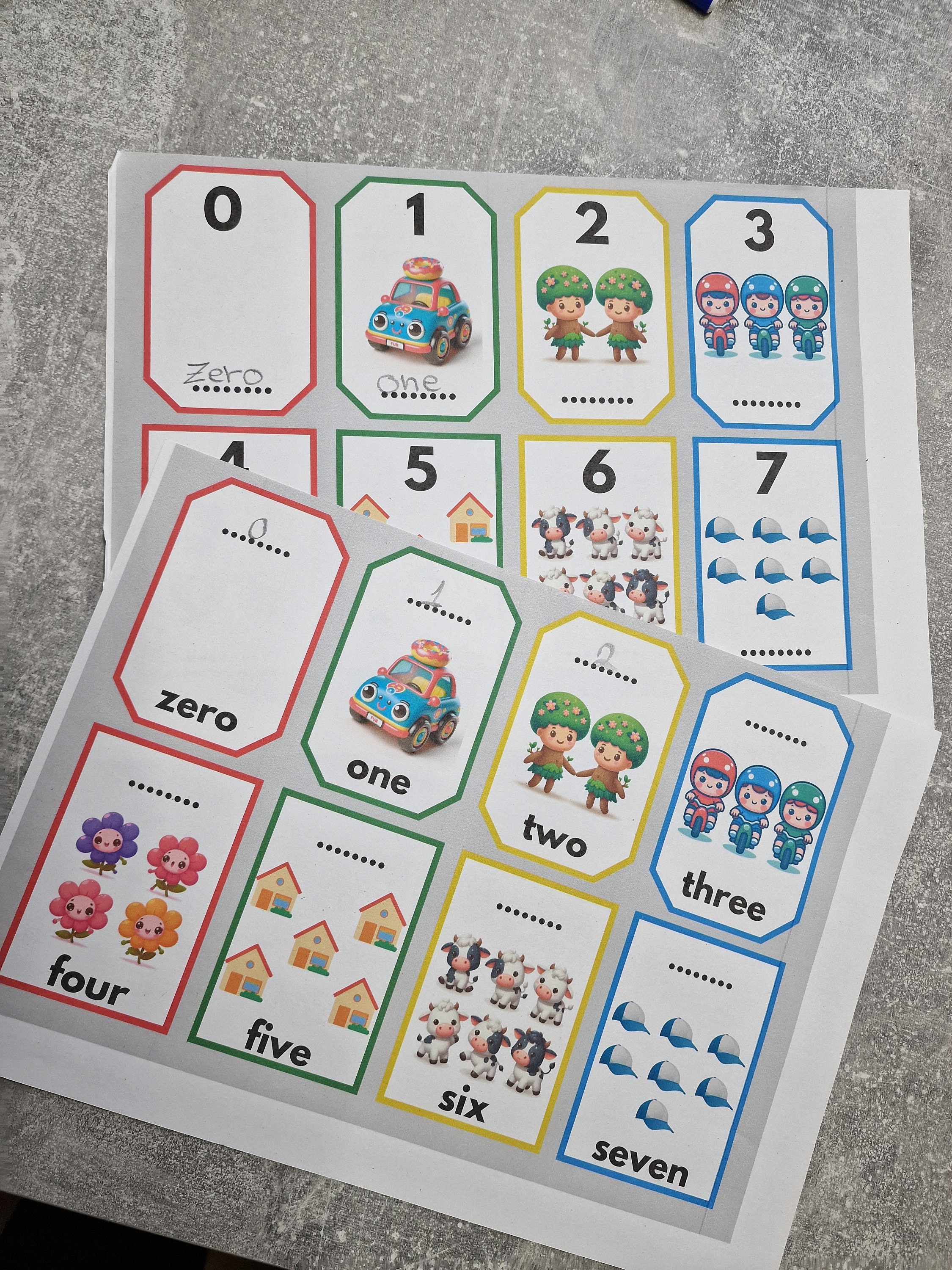 20 Number Cards, Numbers 0-20 Printable Flashcards, Preschool Counting ...