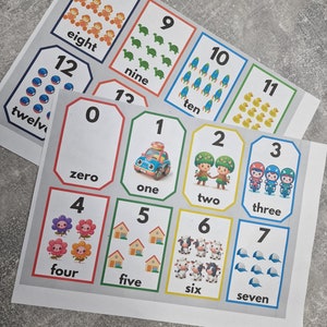 20 Number Cards, Numbers 0-20 Printable Flashcards, Preschool Counting ...
