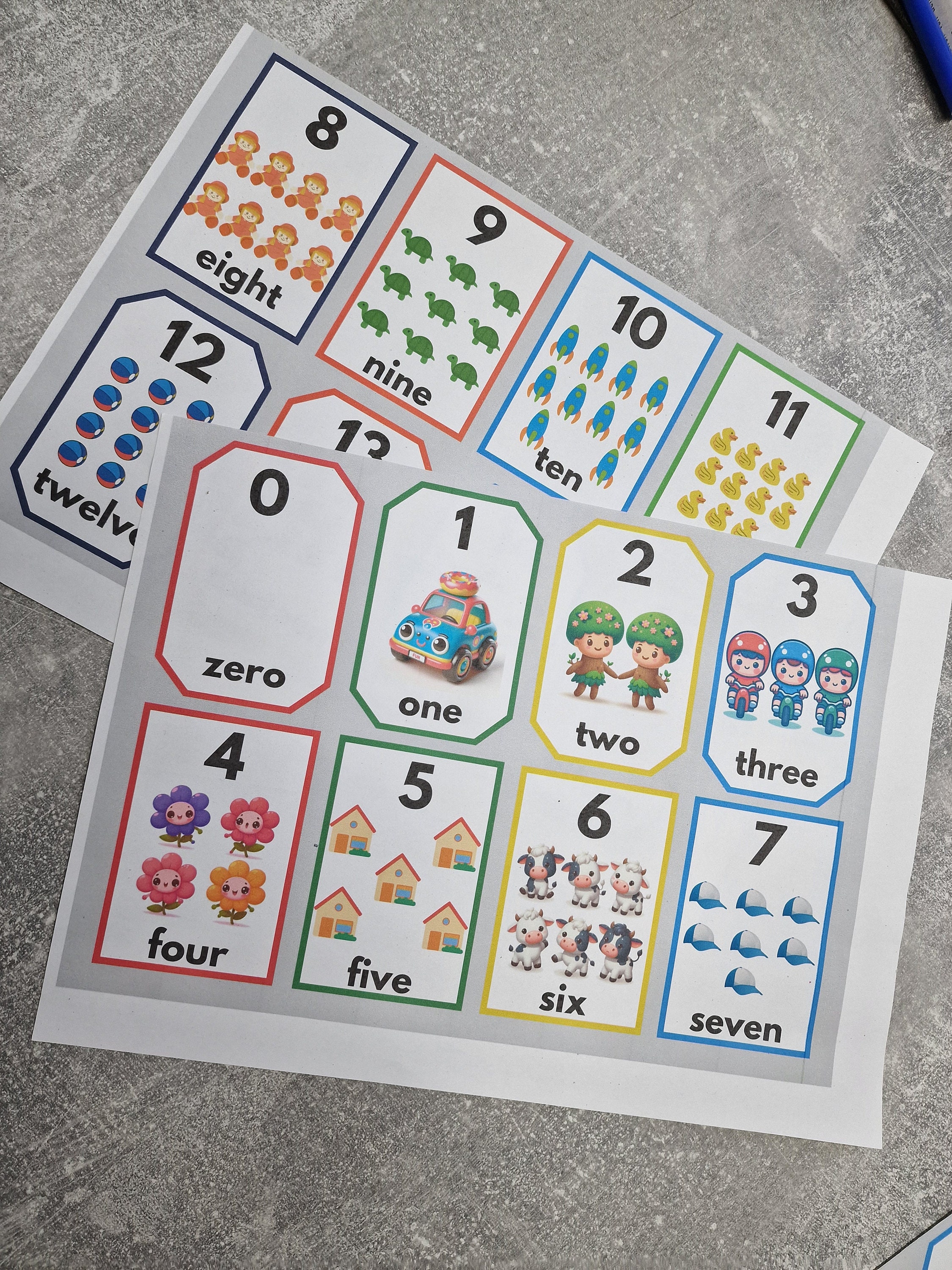 20 Number Cards, Numbers 0-20 Printable Flashcards, Preschool Counting ...