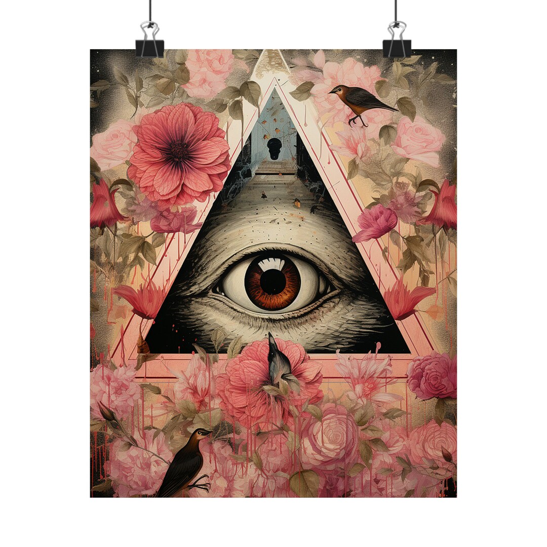 Cute Floral All-seeing Eye Poster. - Etsy