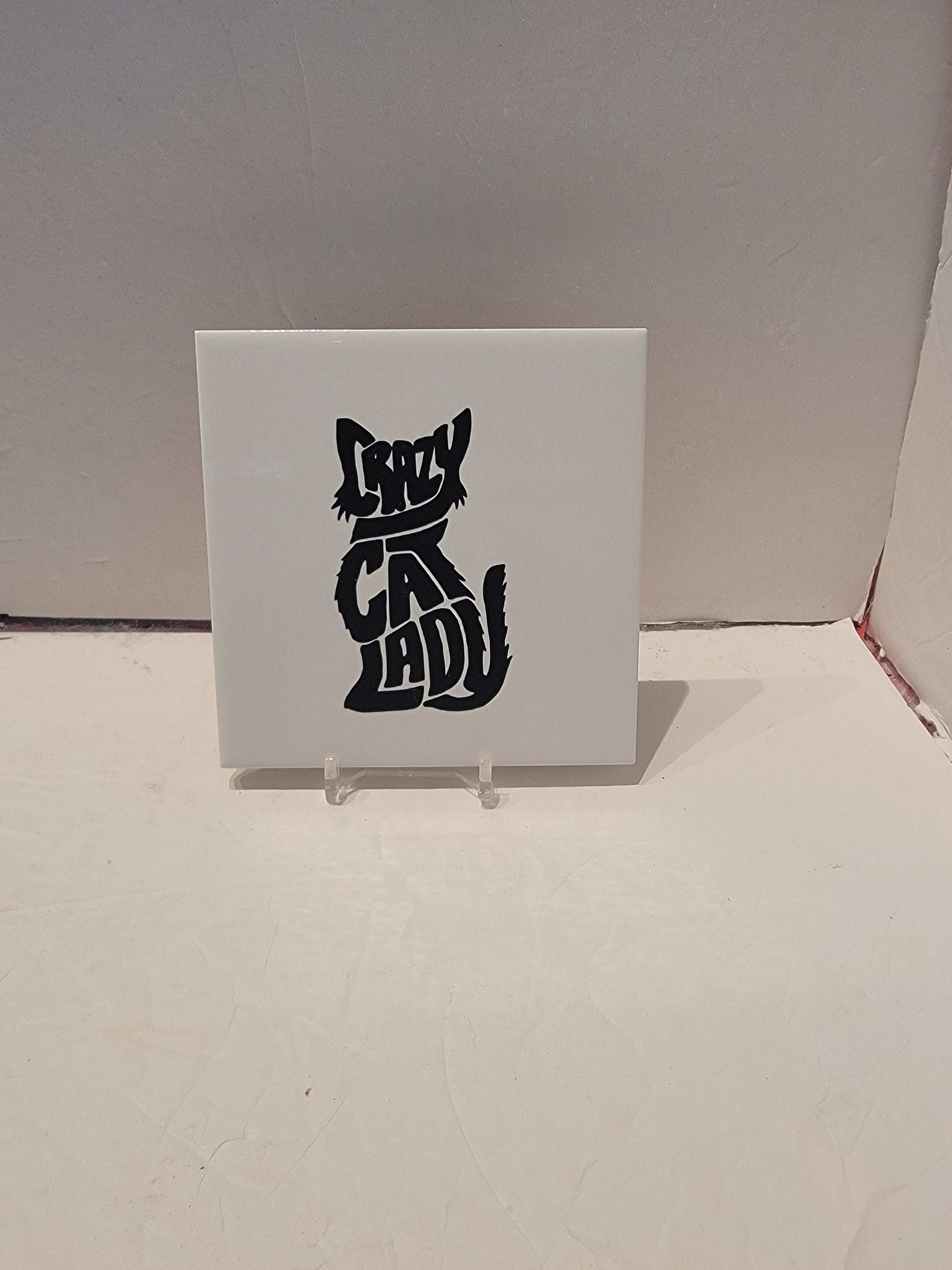 Crazy Cat Lady Ceramic Tile Coaster - Etsy