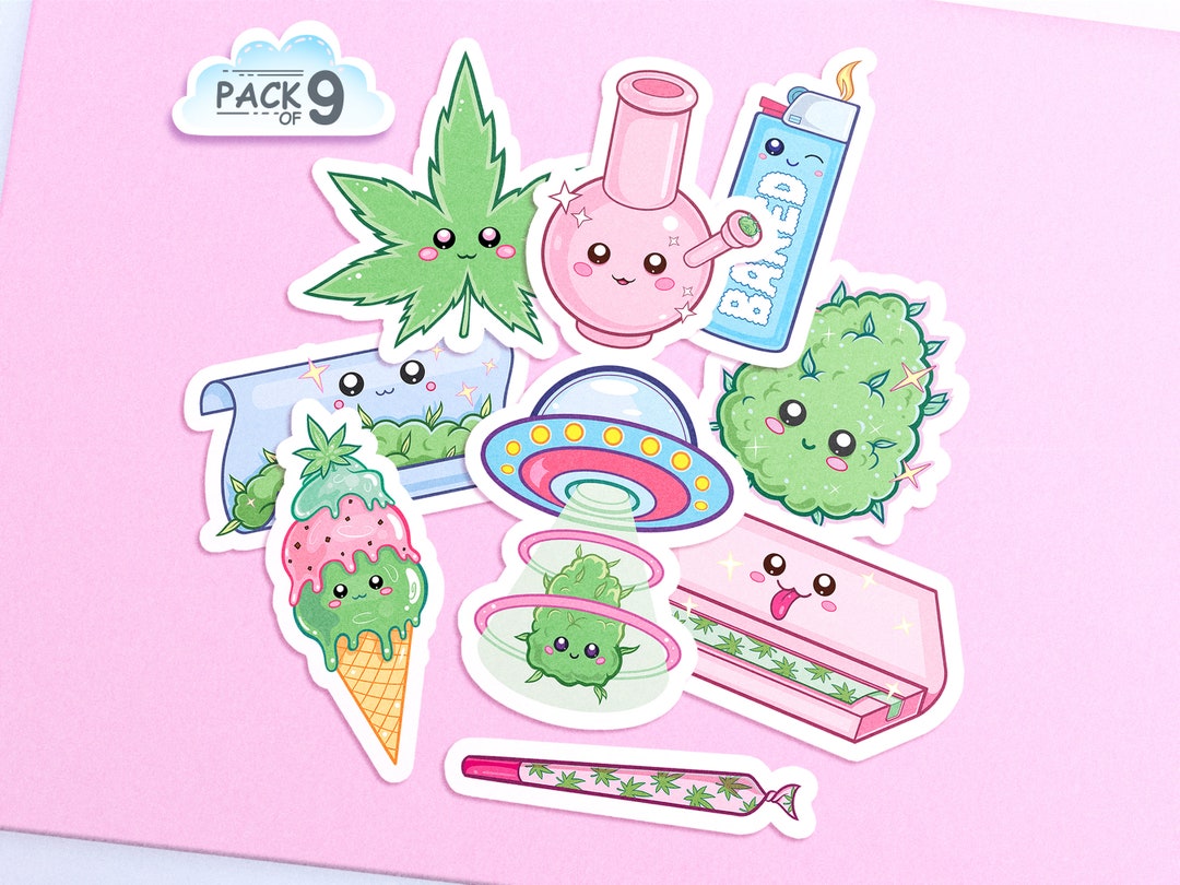 Cute Stoner Sticker Weed Sticker Pack 420 Sticker Kawaii Weed Sticker ...