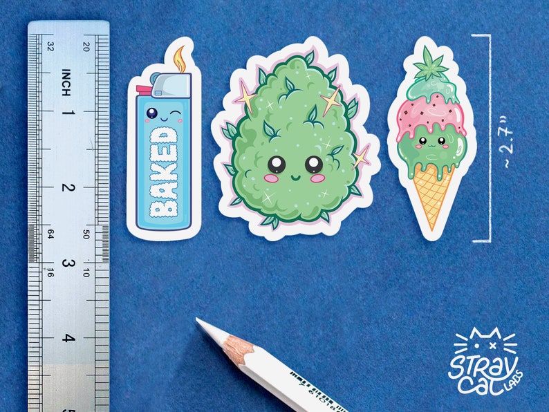 Cute Stoner Sticker Weed Sticker Pack 420 Sticker Kawaii Weed Sticker ...