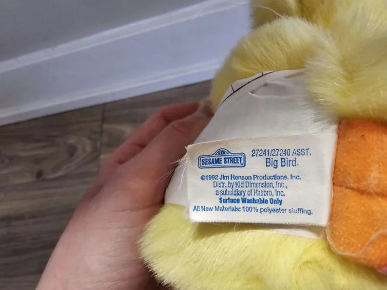 RARE VINTAGE 1992 Sesame Street Big Bird Stuffed Animal Plush Toy 15 ...