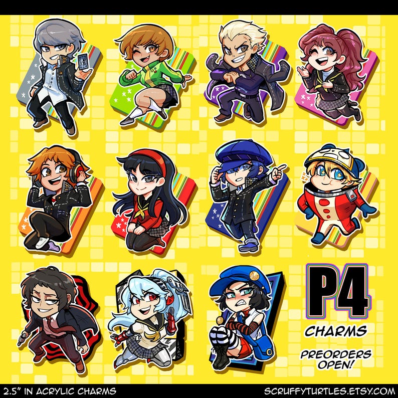 PERSONA 4 2.5" Acrylic Charms PREORDER - Etsy