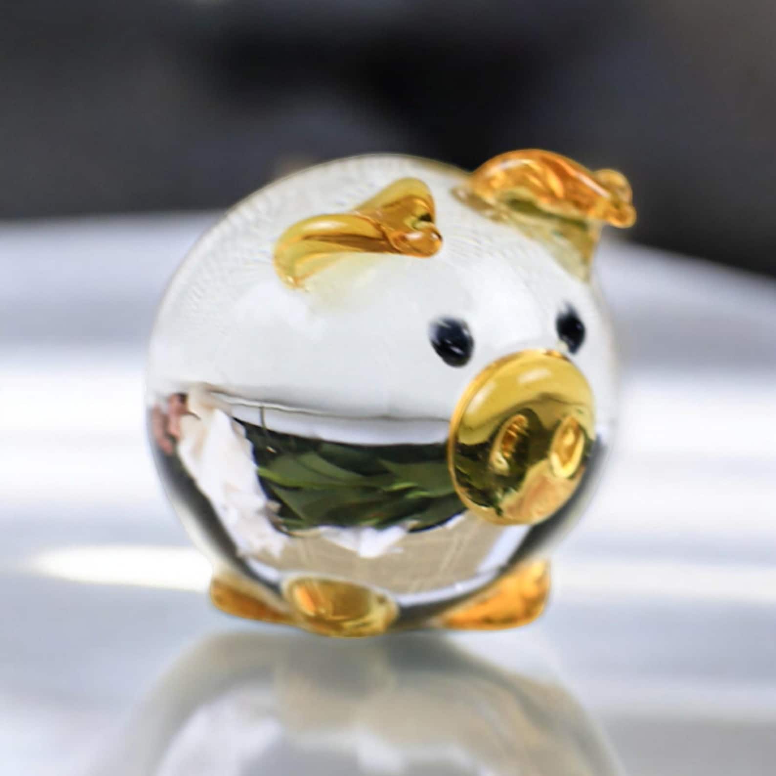 Pig Glass Paperweight, Pig Crystal Ornament, Animal Glass Figurine ...