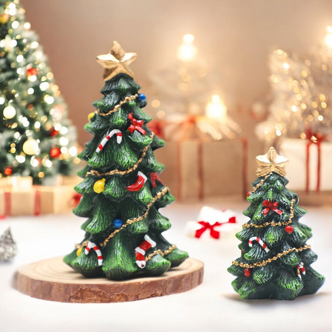 Handmade Resin Mini Christmas Tree: Festive Tabletop Decor - Etsy