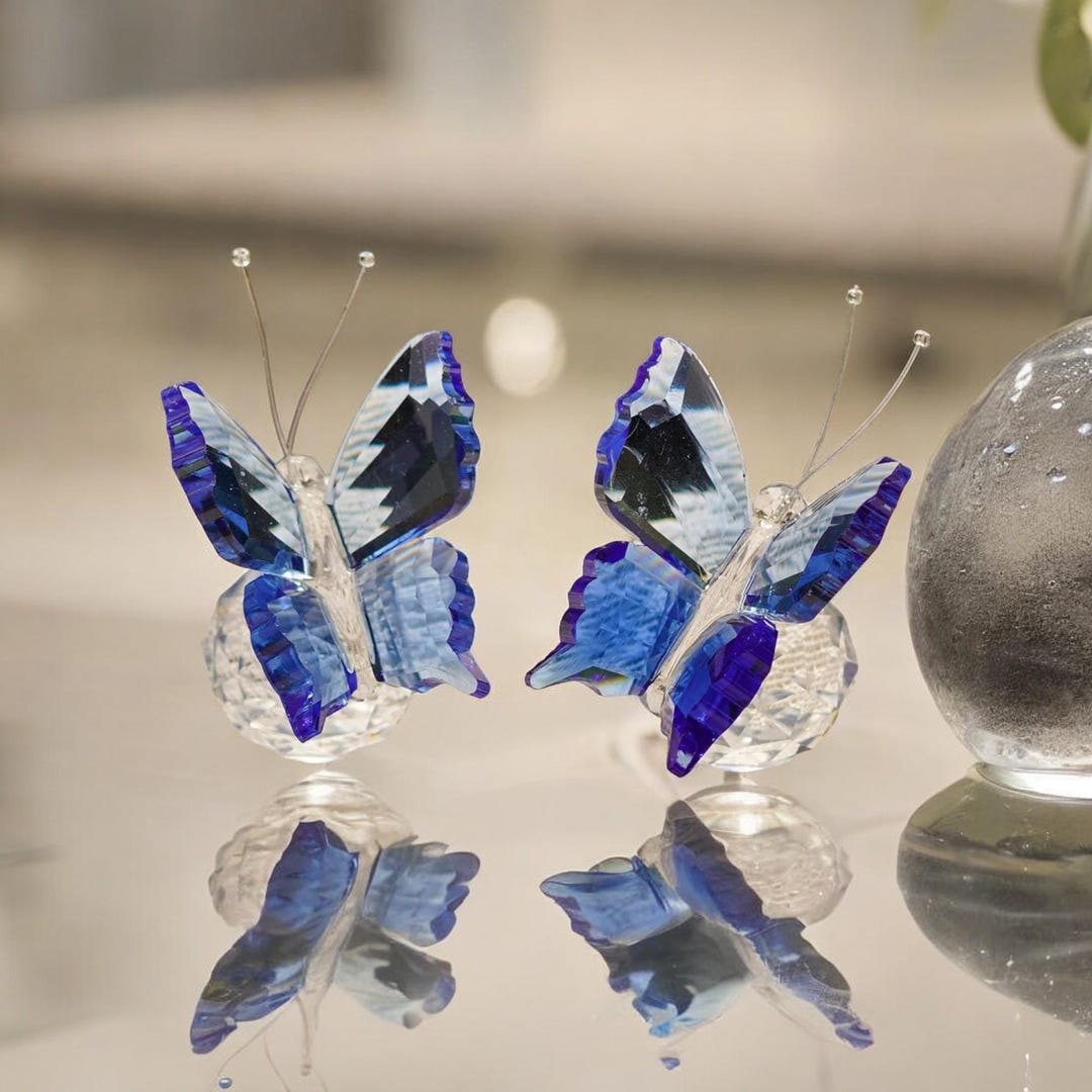 Handmade Butterfly Glass Paperweight: Crystal Figurine Ornament - Etsy