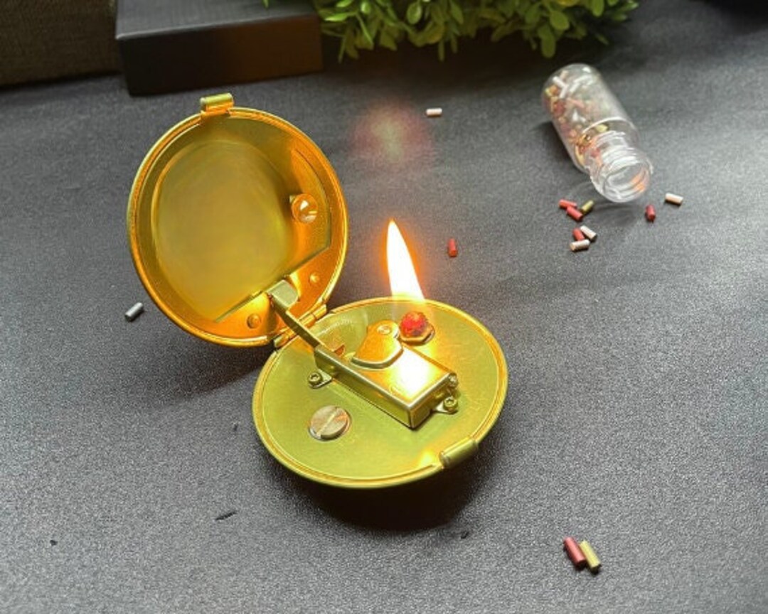 Vintage Compact Lighter, Allbright Plaz Masterpiece, Smooth Black Matte ...