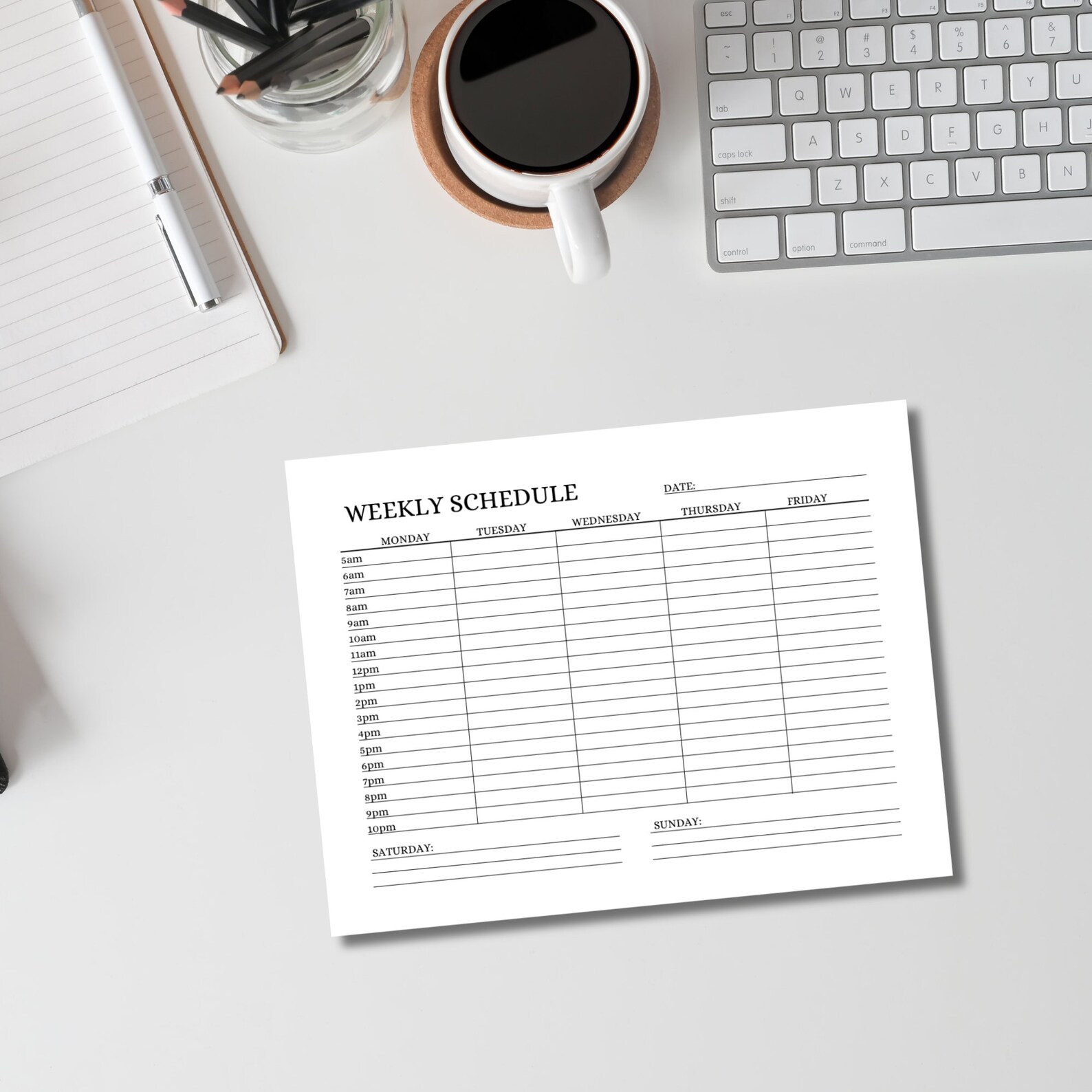 Weekly Schedule Template, Printable Weekly Planner, Weekly Schedule by ...