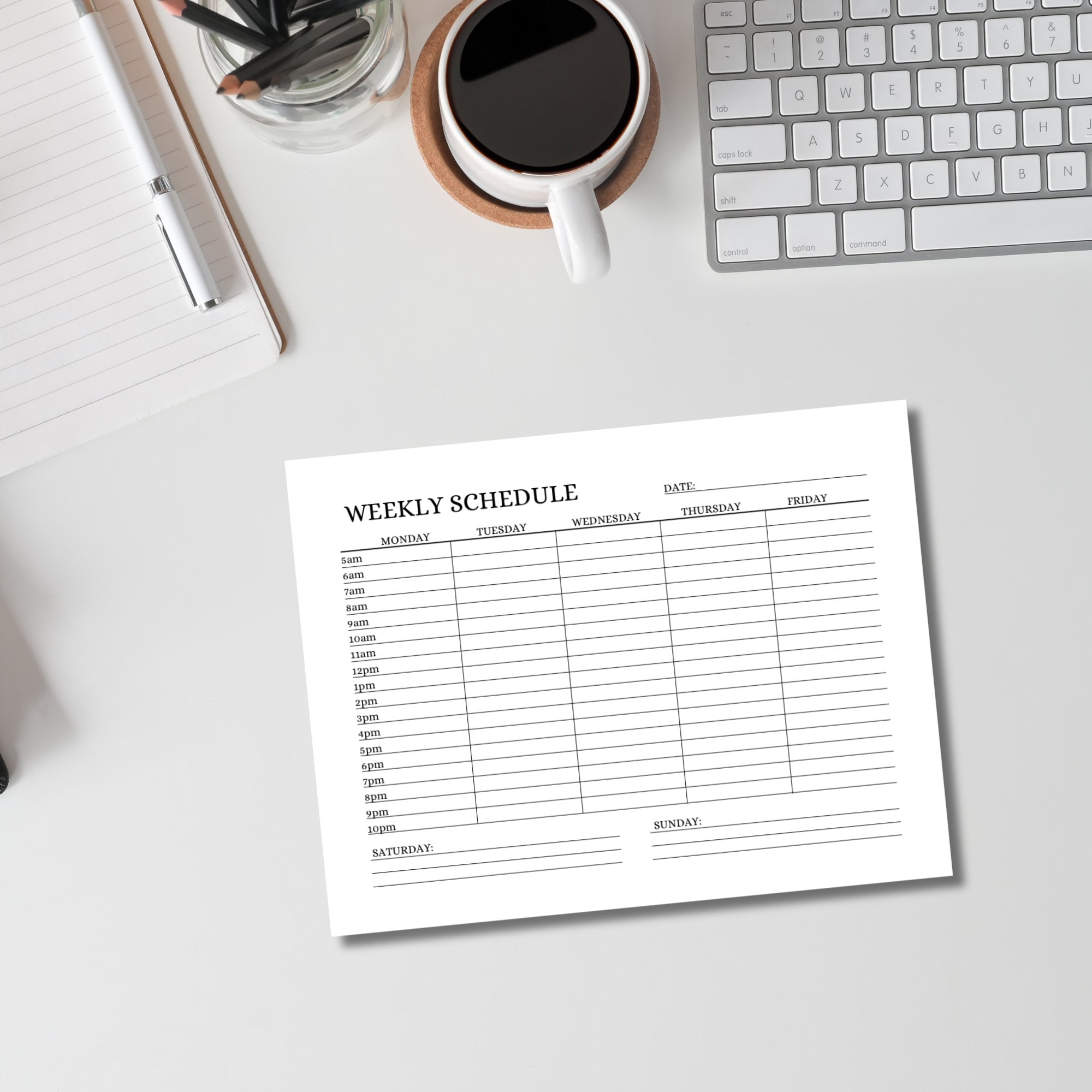 Weekly Schedule Template, Printable Weekly Planner, Weekly Schedule by ...