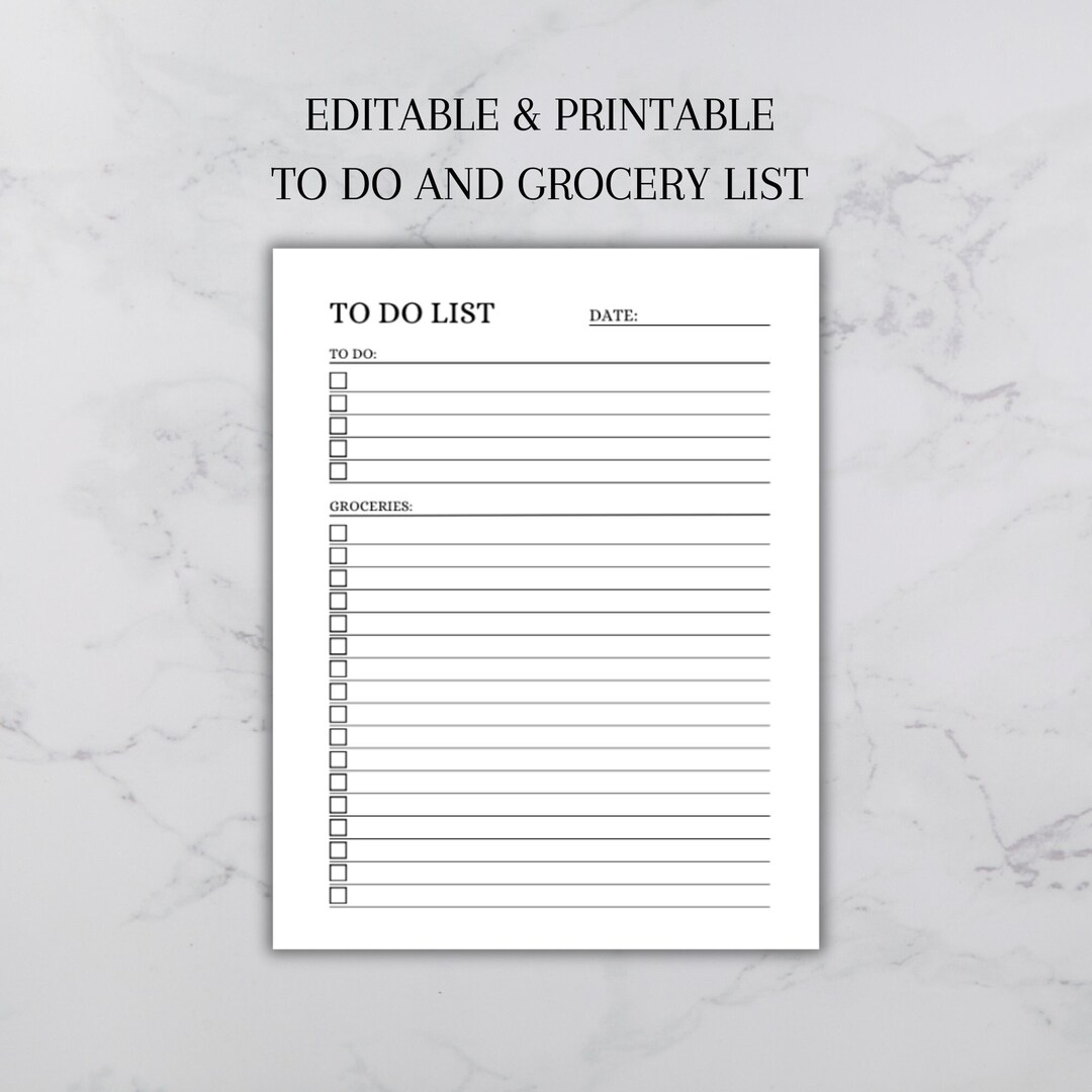 Simple to Do List, Basic to Do List, Printable to Do List, Task ...