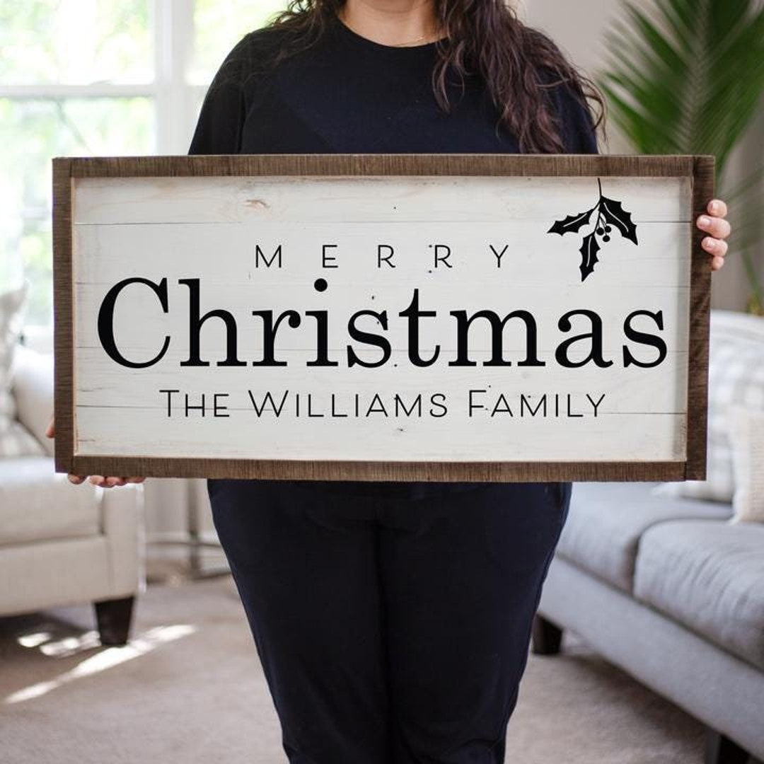 Custom Merry Christmas Sign | Christmas Sign Decor | Farmhouse ...