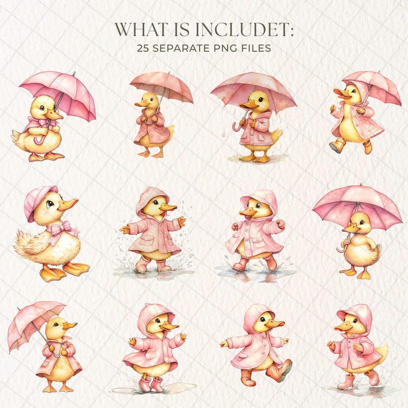 Watercolor Duck Clipart PNG, Cute Duck With Umbrella, Rainy Day ...