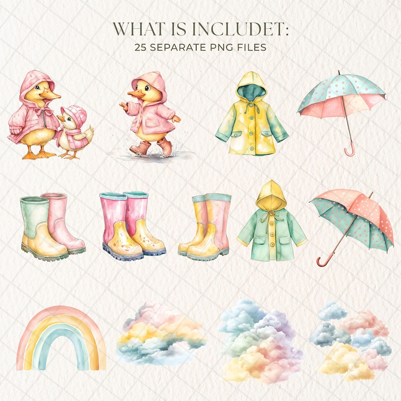Watercolor Duck Clipart PNG, Cute Duck With Umbrella, Rainy Day ...