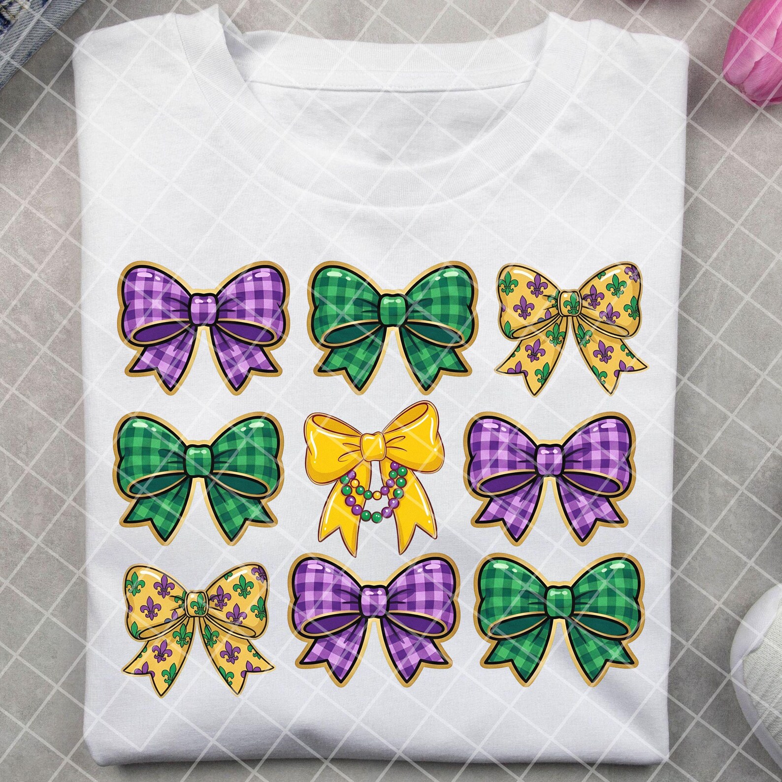 Coquette Mardi Gras Bows Clipart Bundle, New Orleans Carnival Bow ...
