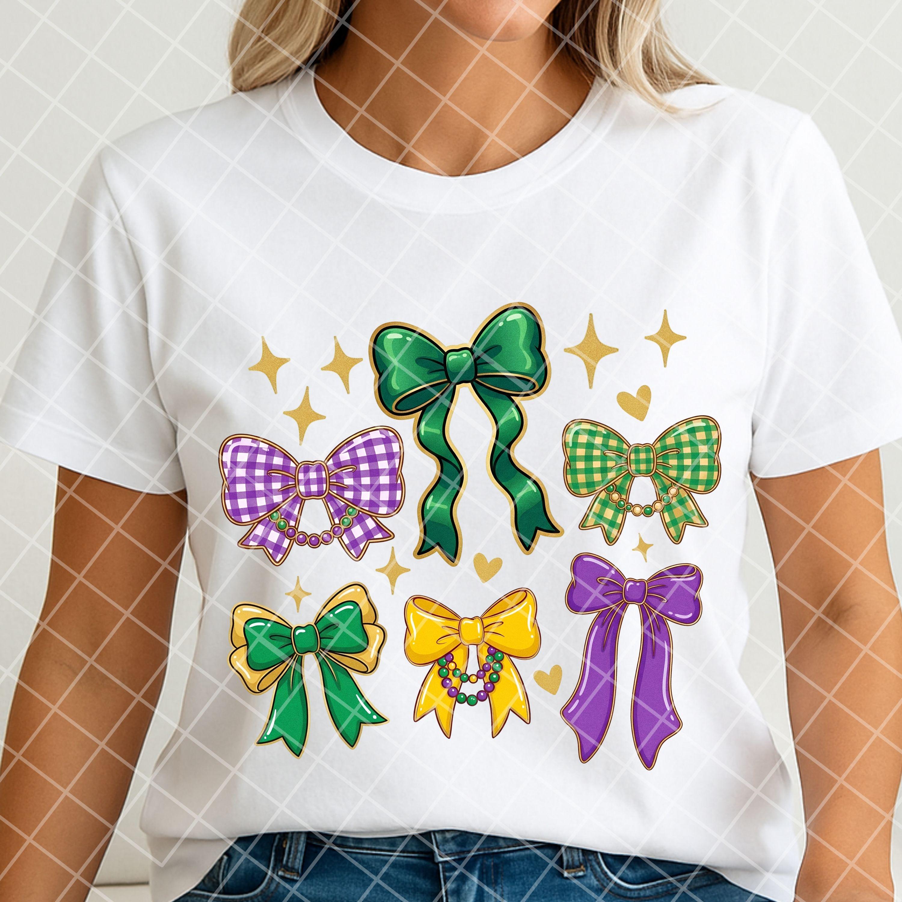 Coquette Mardi Gras Bows Clipart Bundle, New Orleans Carnival Bow ...