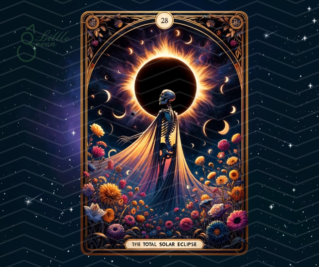 The Total Solar Eclipse Tarot Card PNG Mystical Celestial Event Design ...