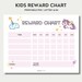 Toddler Girls Unicorn Reward Chart, Kids Sticker Chart Printable, Girls ...