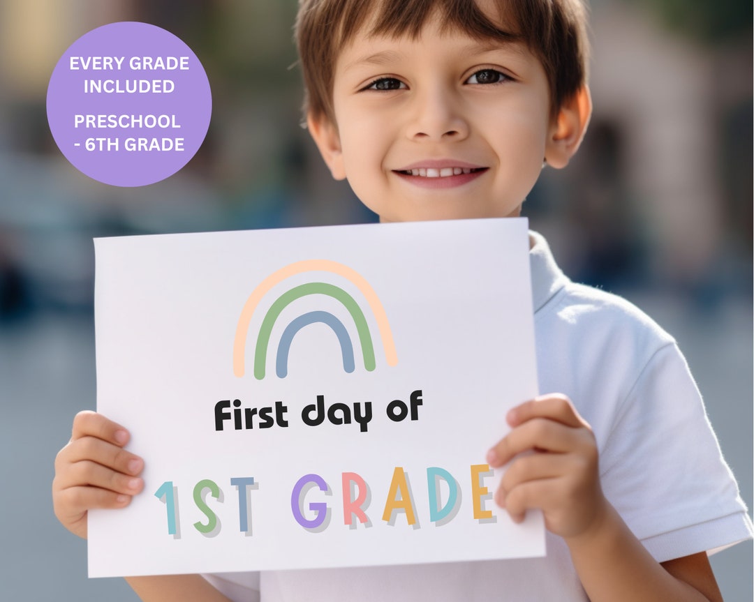 First Day of School Sign Printable PDF File, Back to School Sign for ...