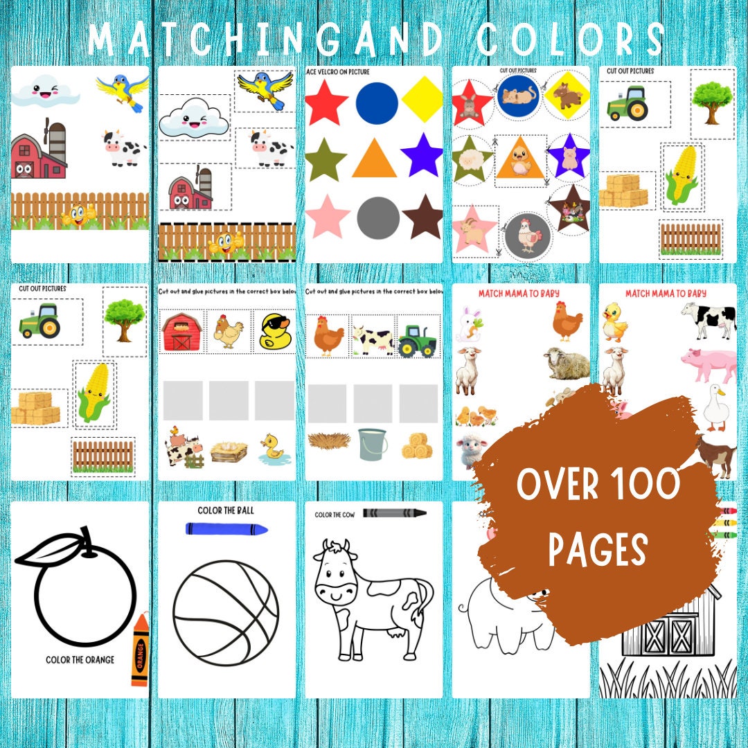 Farm Theme Learning Bundle, Printable Worksheets, Alphabet, Numbers ...