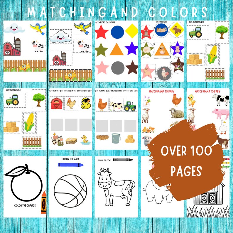 Farm Theme Learning Bundle, Printable Worksheets, Alphabet, Numbers ...