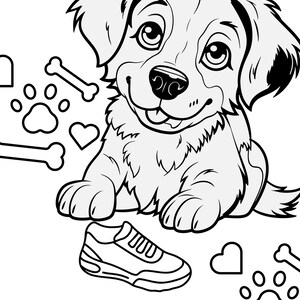 Dog-themed Coloring Pages-preschool-homeschool-motor Skills - Etsy